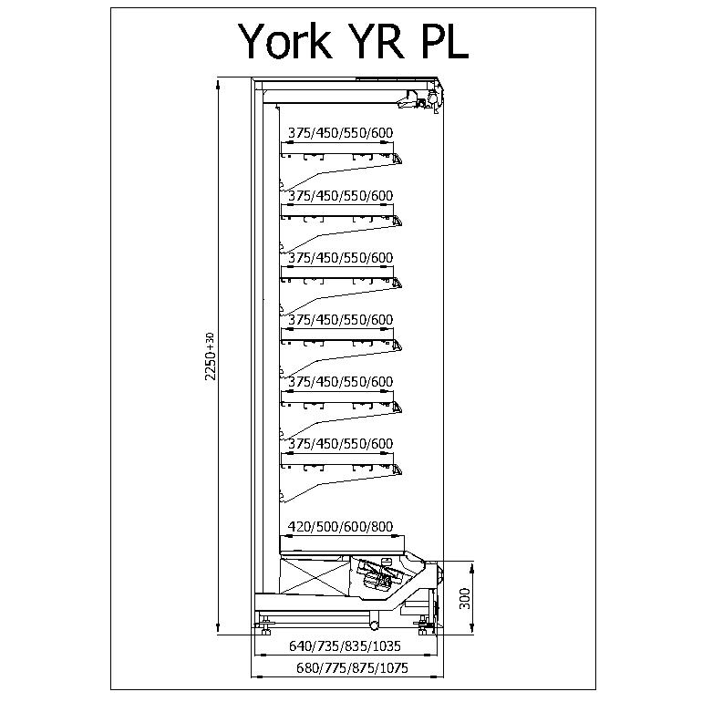 R-1 YR 200/70 YORK PLUS | Refrigerated wall cabinet
