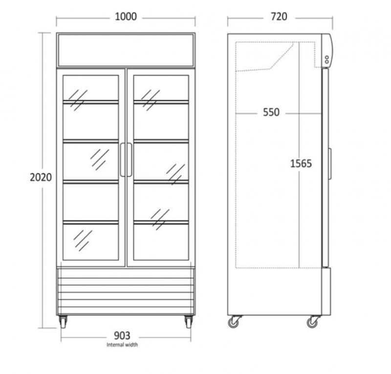SD 802 HE | Display cooler with hinged doors