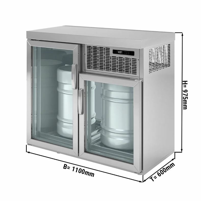 BGKDC2 | Barrel cooler with 2 glass doors