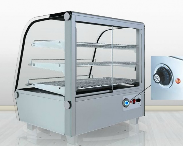 RTR 120 Display warmer with curved glass display